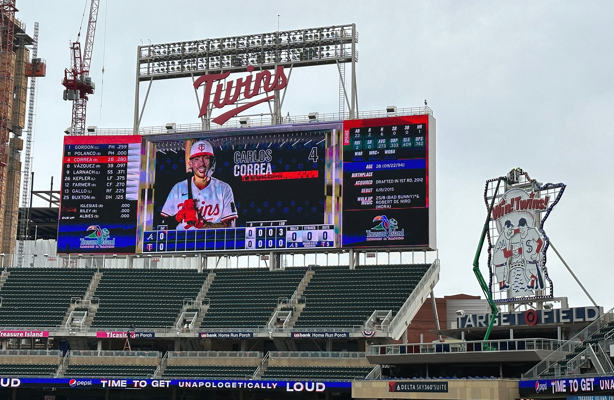 A New Scoreboard and Tasty Food Welcome The Minnesota Twins Home For ...